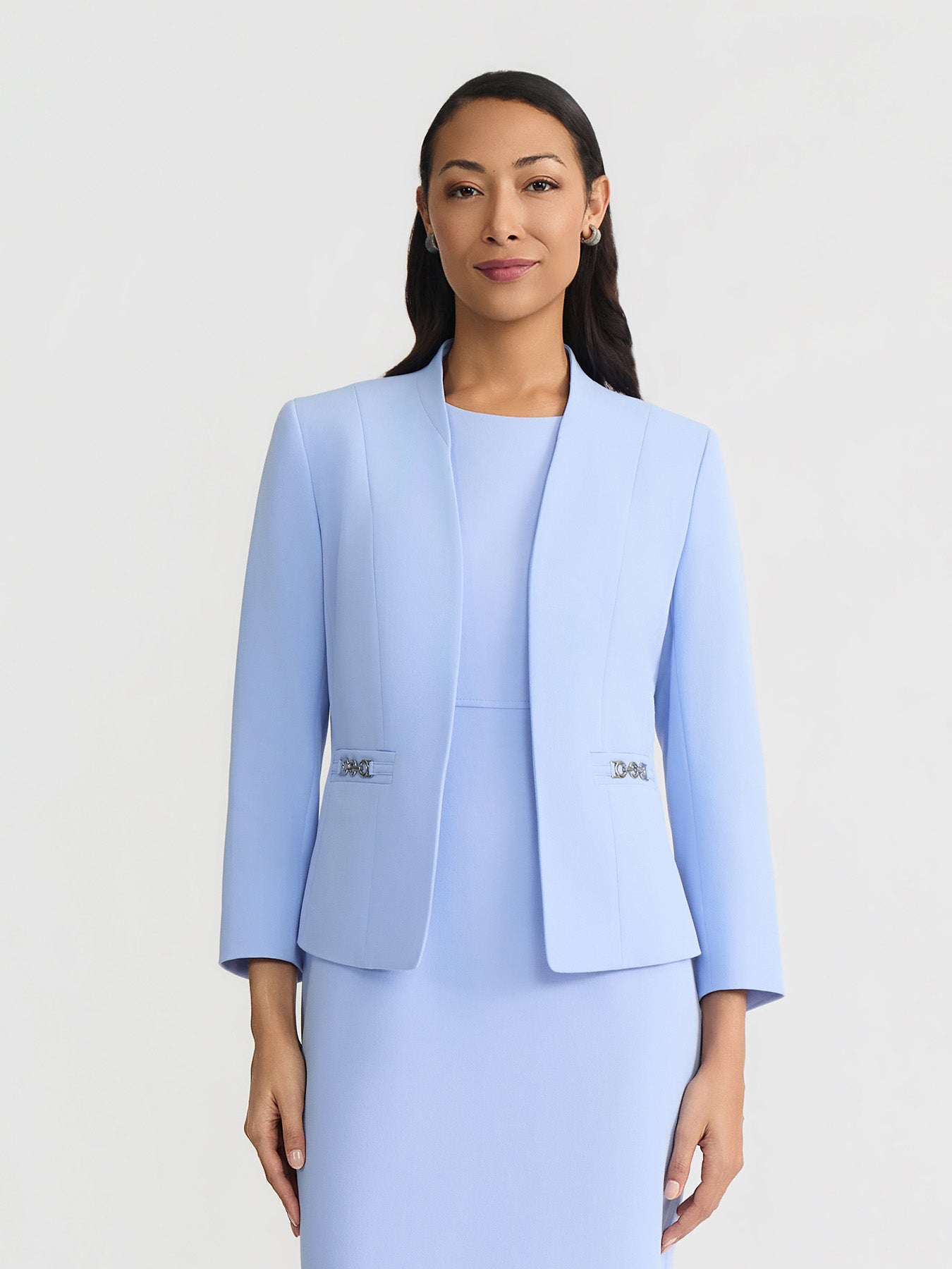Open Front Seamed Jacket